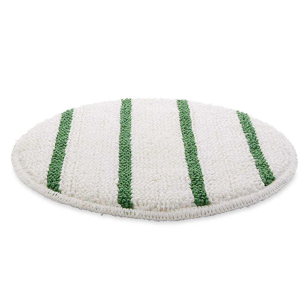 20" White Carpet Scrubbing Bonnet w/ Green Agitation Stripes ...